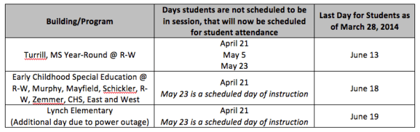 LCS announces changes to calendar to account for snow days – The Bolt